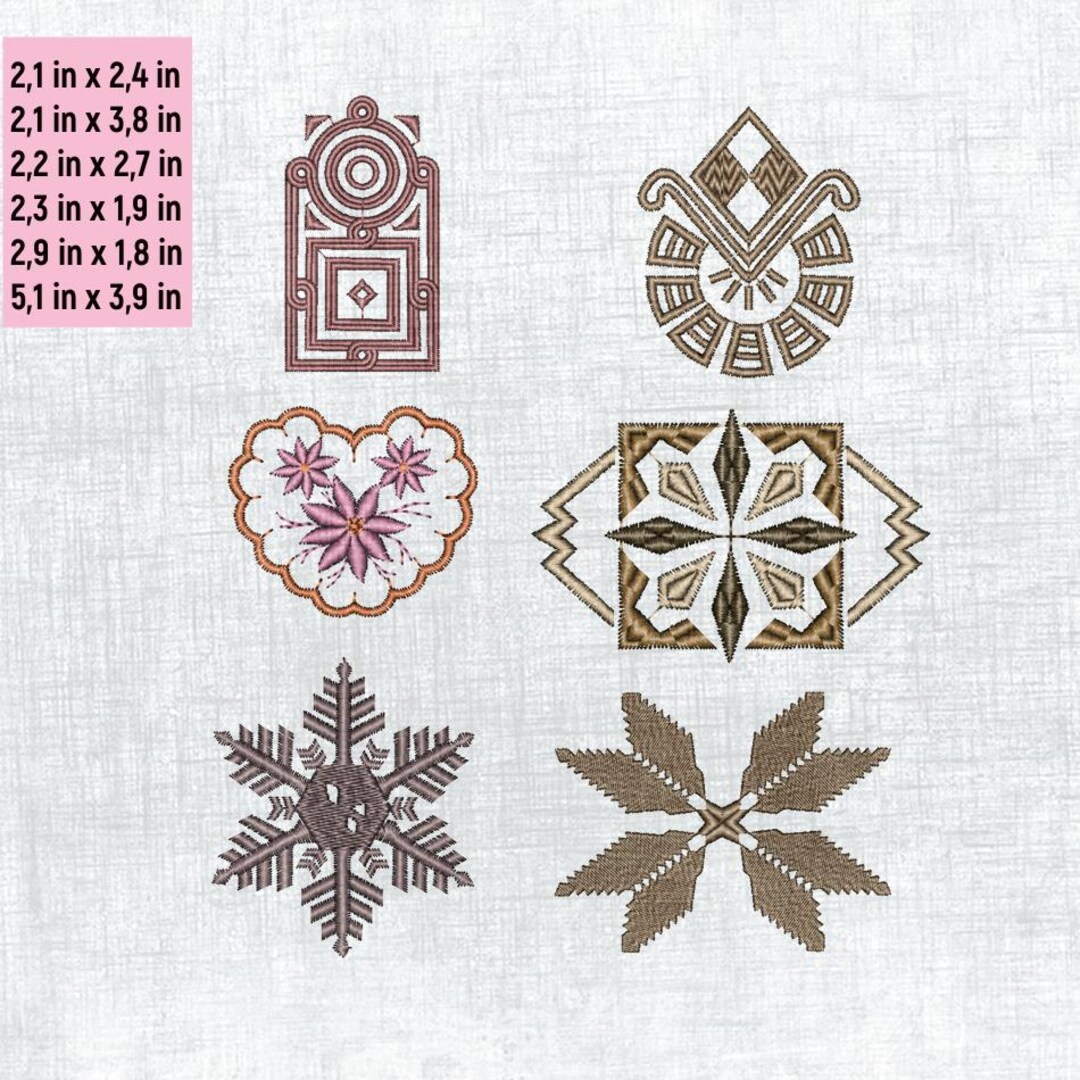 Digital Ethnic Embroidery Patterns - 6 Designs in 11 Formats - Instant ...
