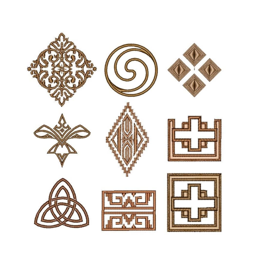 Abstract Shapes Embroidery Design Pack - 9 Different Designs, 4x4 Hoop ...