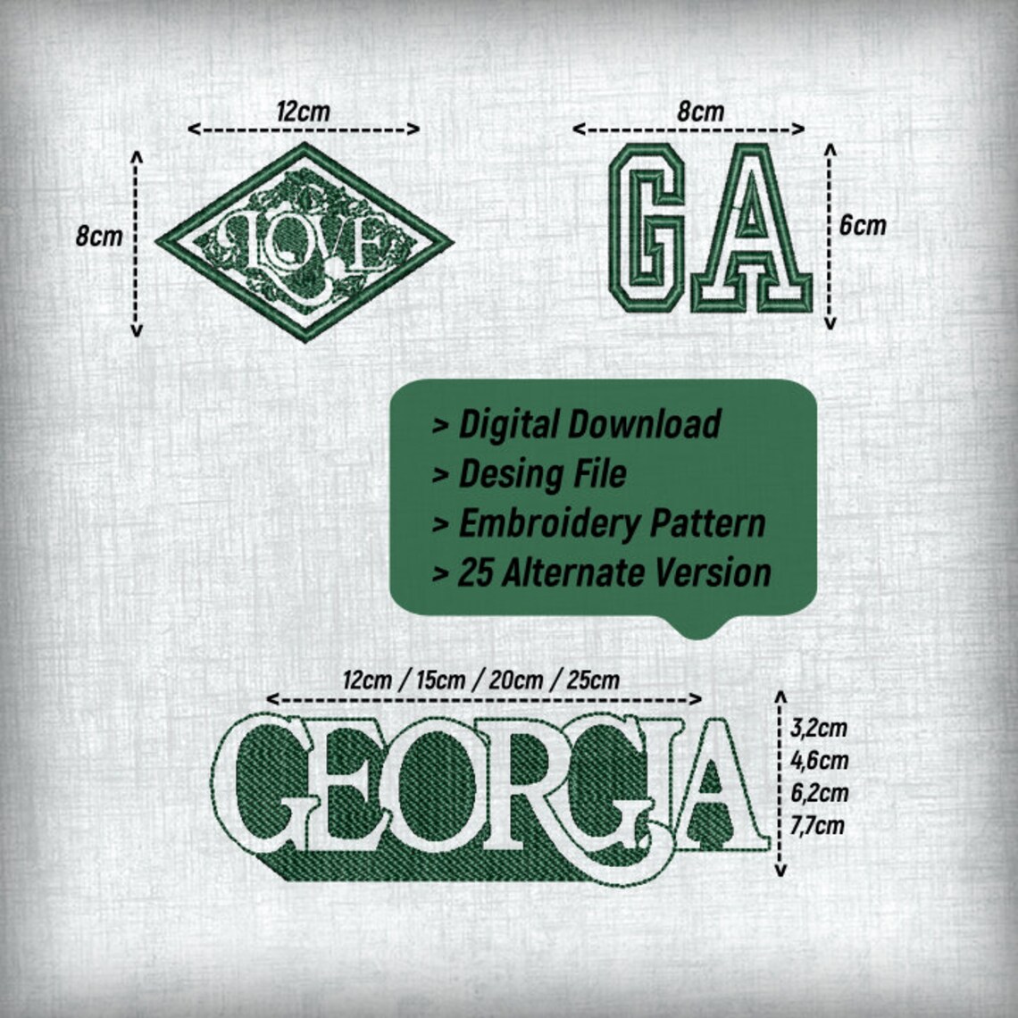 Beautiful Georgia Embroidery Patterns - Digital Download, 3 Designs, 4 ...
