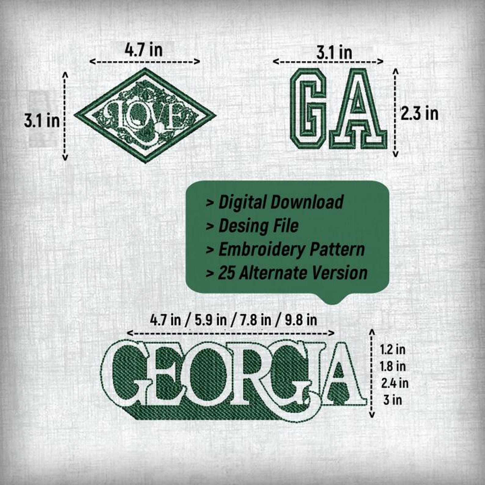 Beautiful Georgia Embroidery Patterns Digital Download, 3 Designs, 4 ...