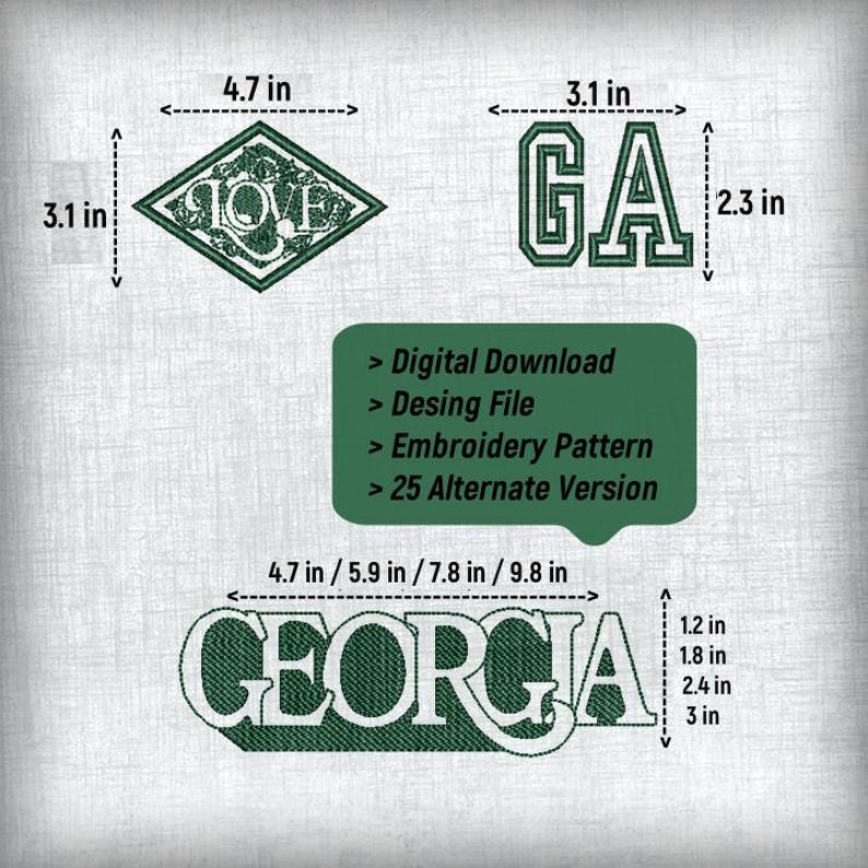 Beautiful Georgia Embroidery Patterns - Digital Download, 3 Designs, 4 ...