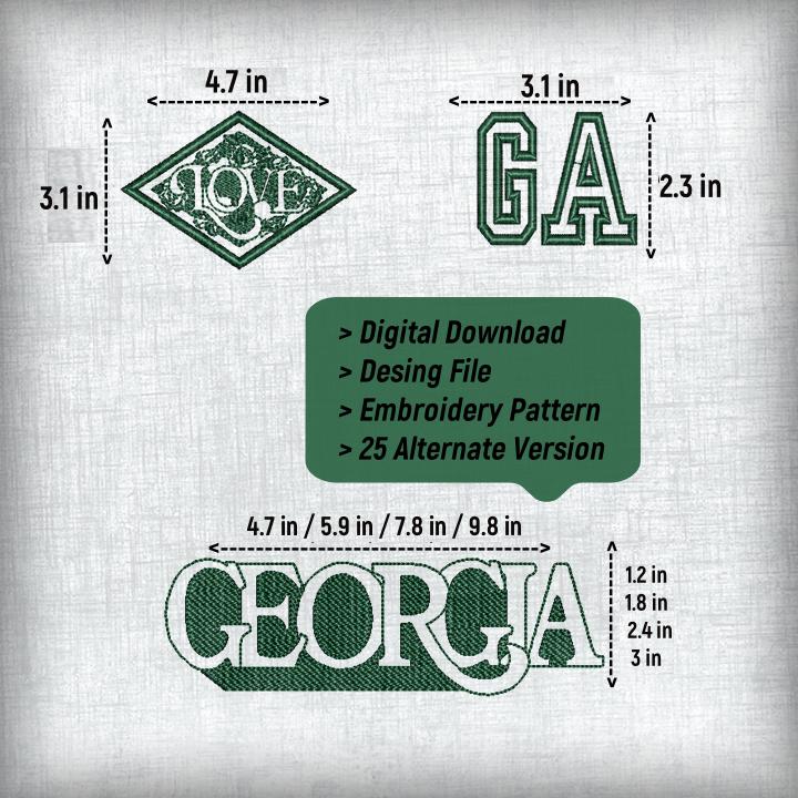 Beautiful Georgia Embroidery Patterns - Digital Download, 3 Designs, 4 ...