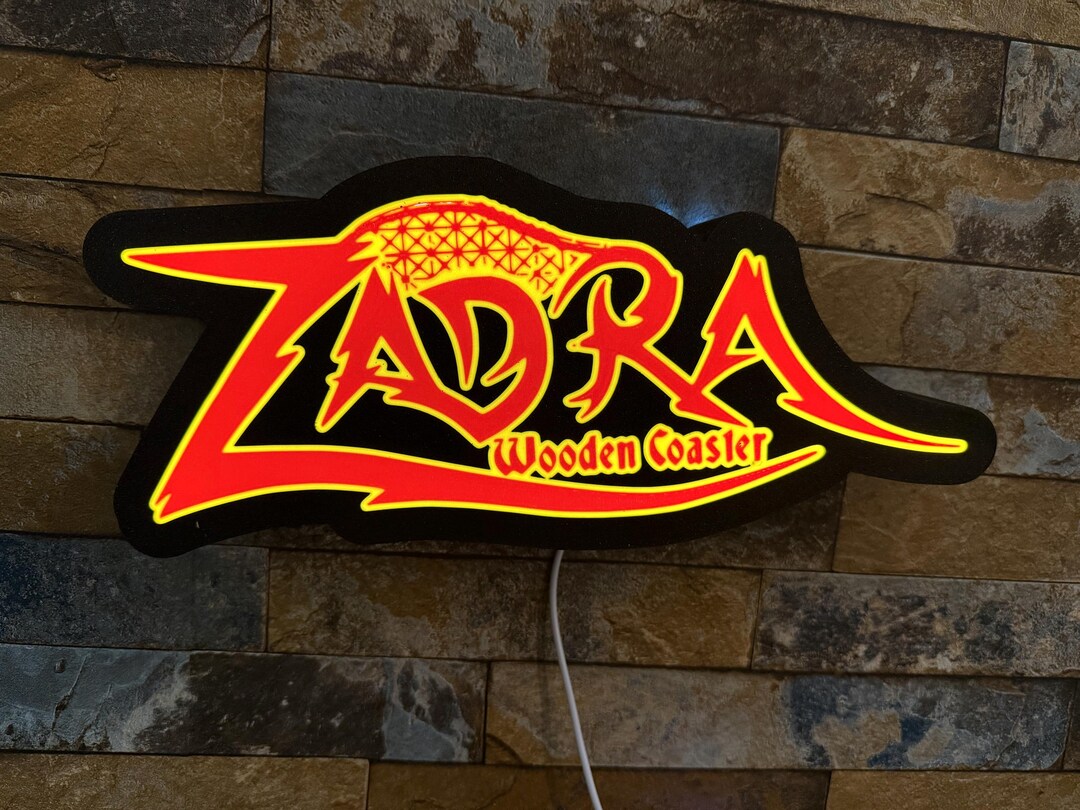 Zadra Logo LED Lamp – Wooden Coaster – USB Light – 27 X 10 Cm - Etsy