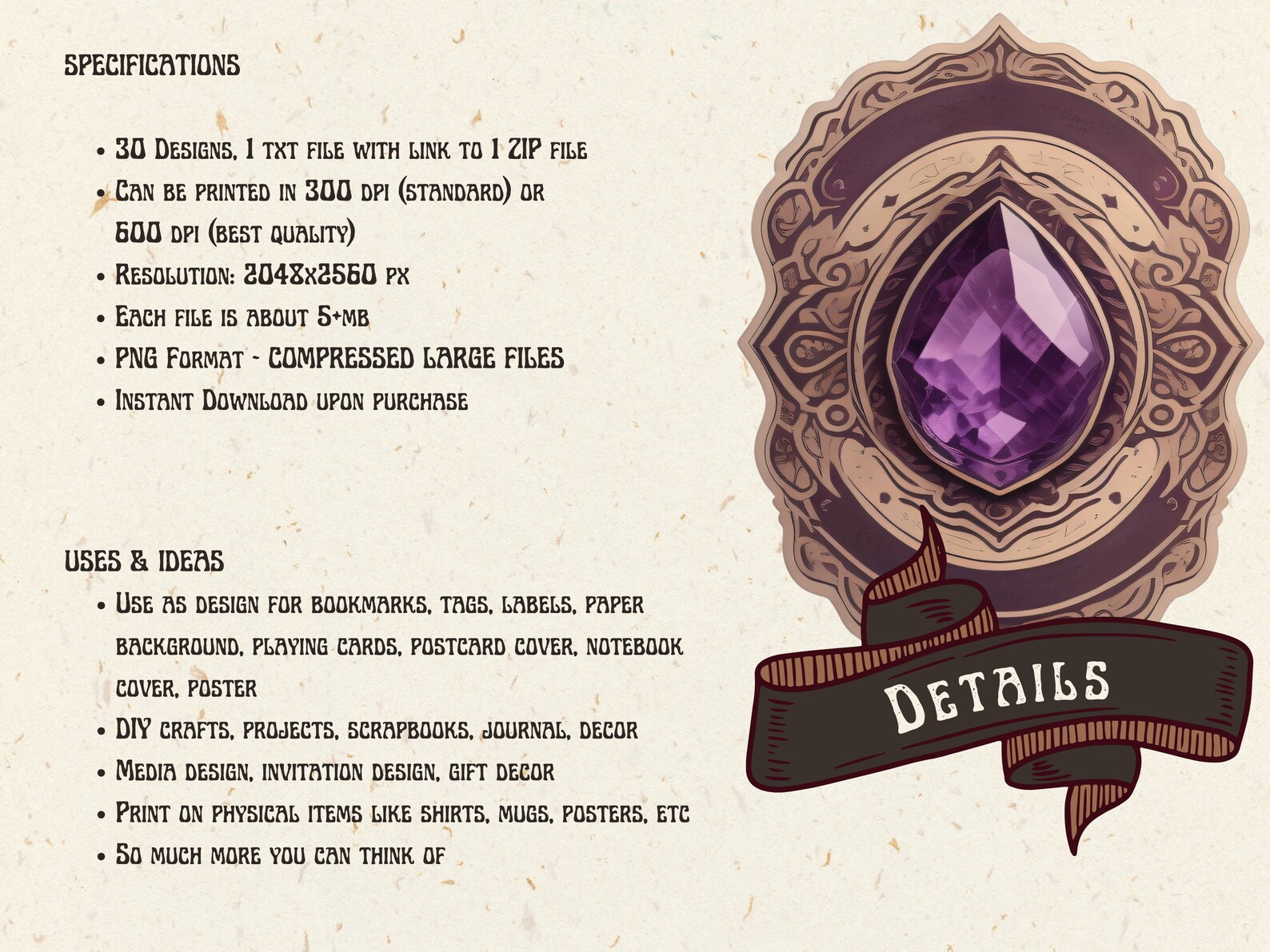 30 Gemstone Label PNG Clipart Bundle Clipart Prinrable Vintage Retro ...