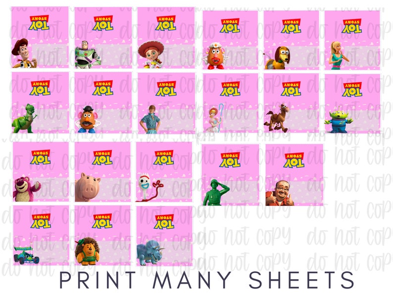 TOY STORY Birthday Decoration Place Cards & Food Labels, Toy Story ...