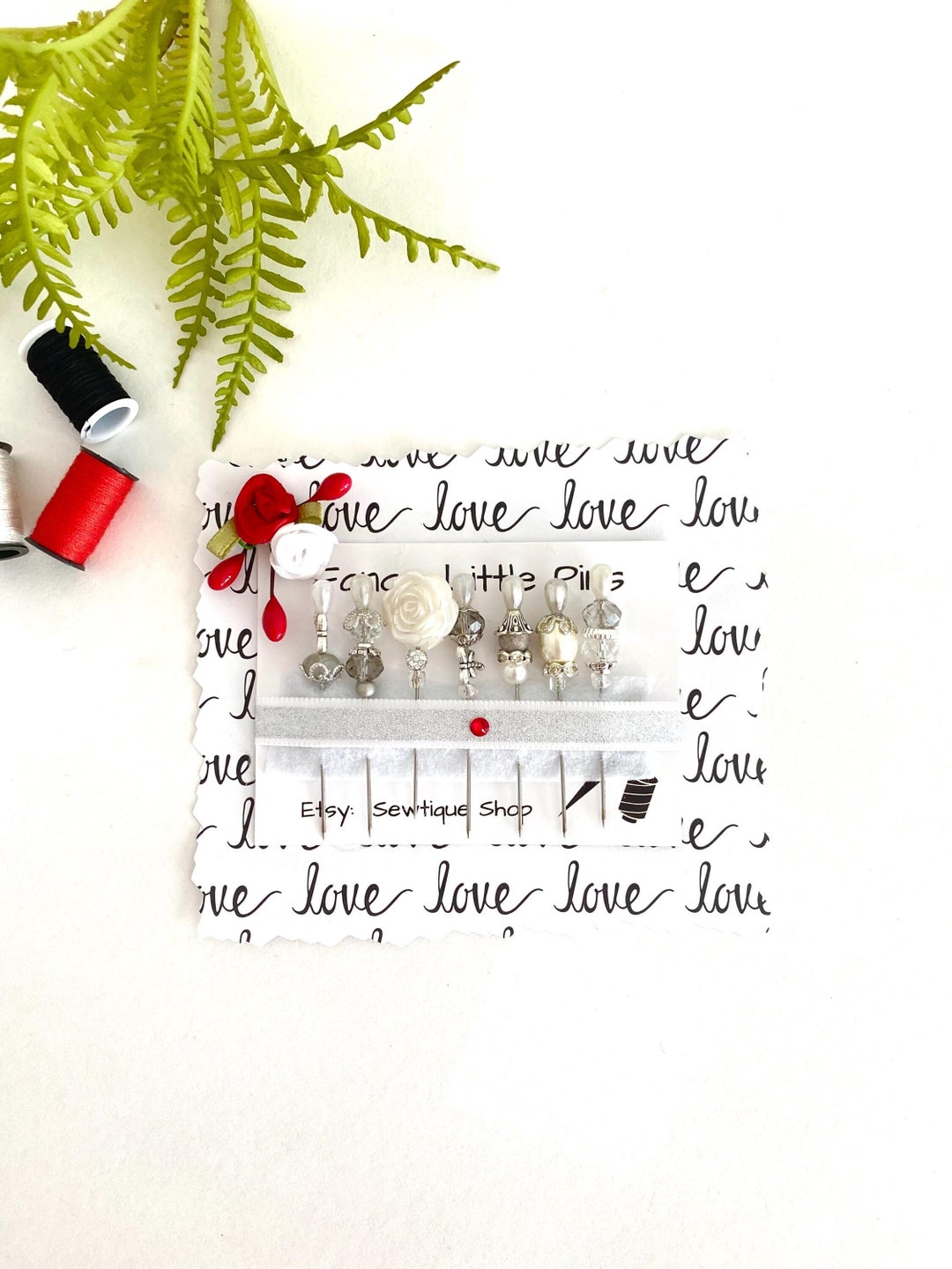 Silver and Grey Decorative Pin Set, Wedding Pins, Embroidery Accessory ...