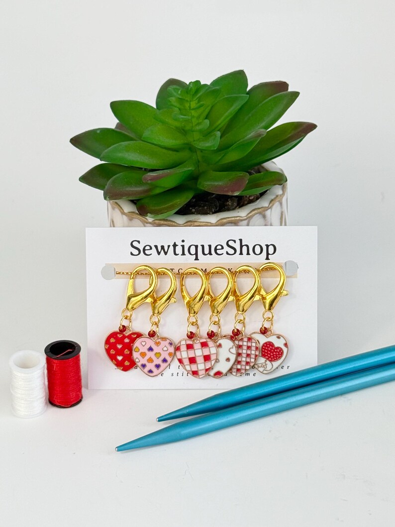 Valentine Sewing Pins or Stitch Markers – Heart Quilting & Crochet ...