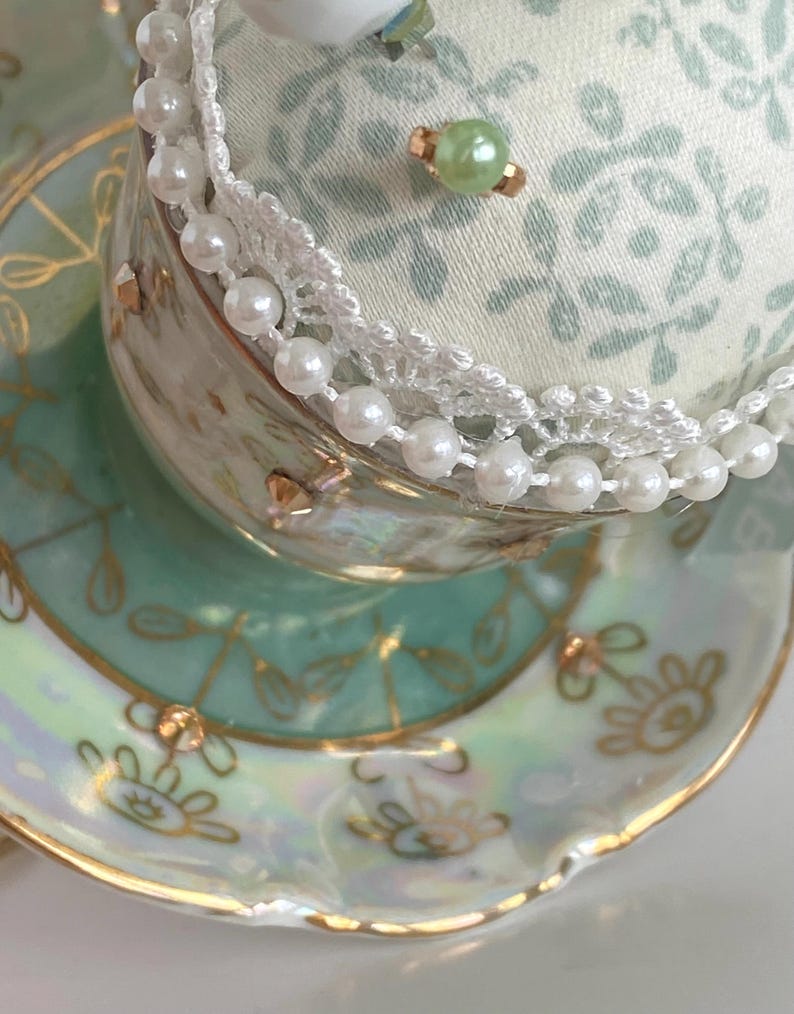 Baby Shower Gift Teacup Pincushion • Handmade Upcycled Sewing Room ...