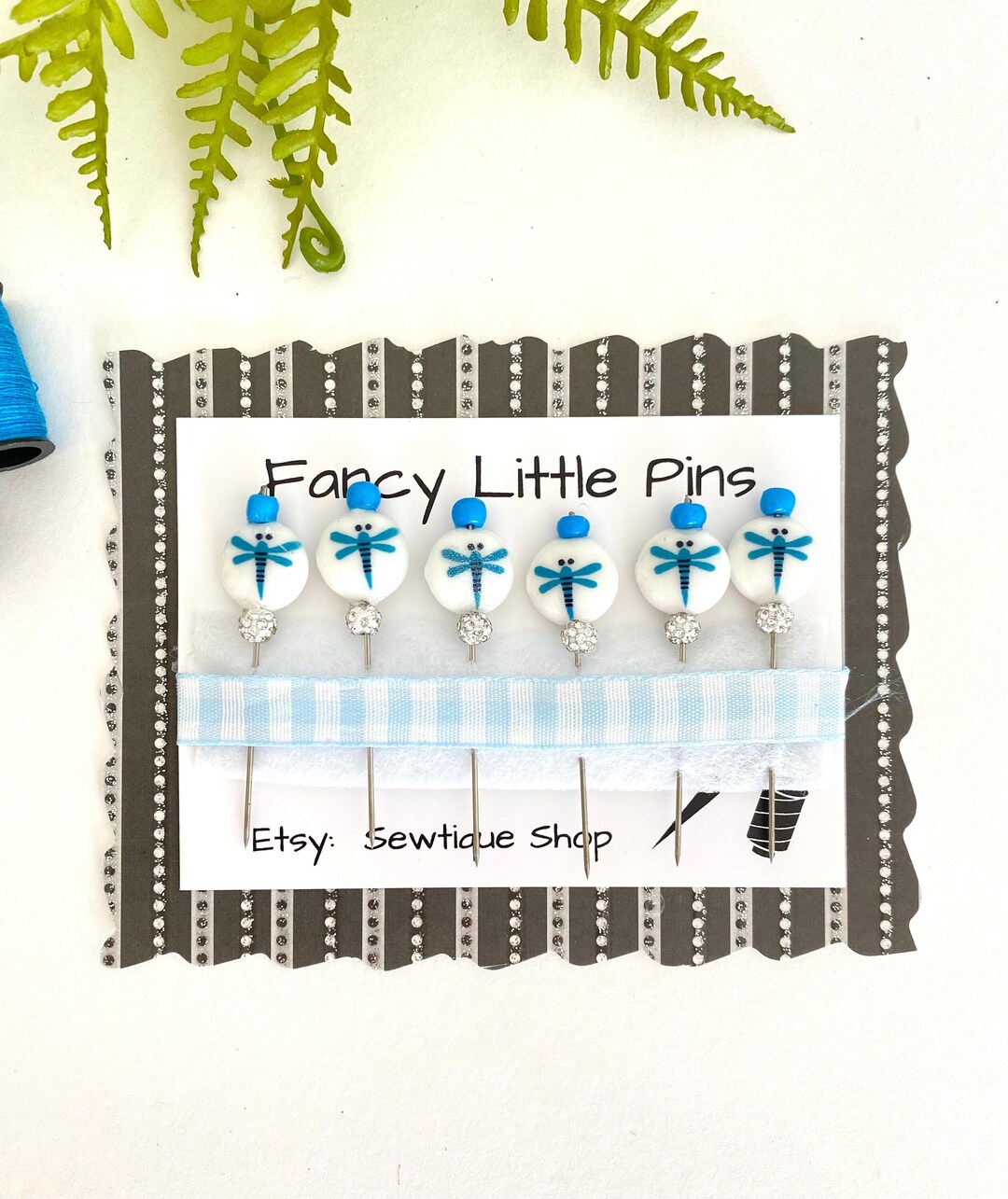 Handmade Dragonfly Pretty Pin Set, Marking Pins, Embroidery Accessory ...