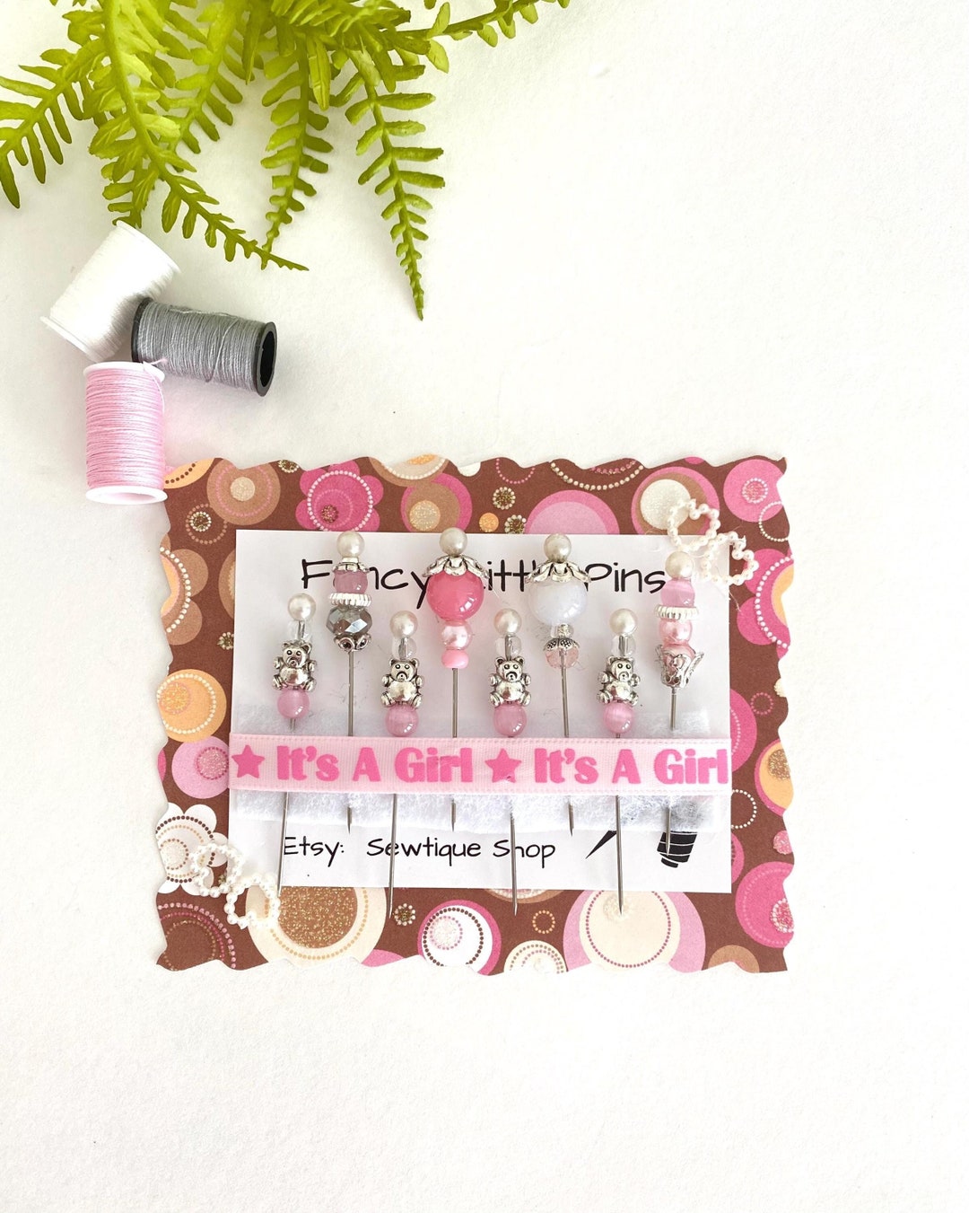 Pink Baby Girl Decorative Pin Set, Marking Pins, Embroidery Accessory ...