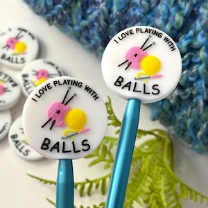 Funny Stitch Stoppers: "i Love Playing With Balls" Needle End Caps - Etsy