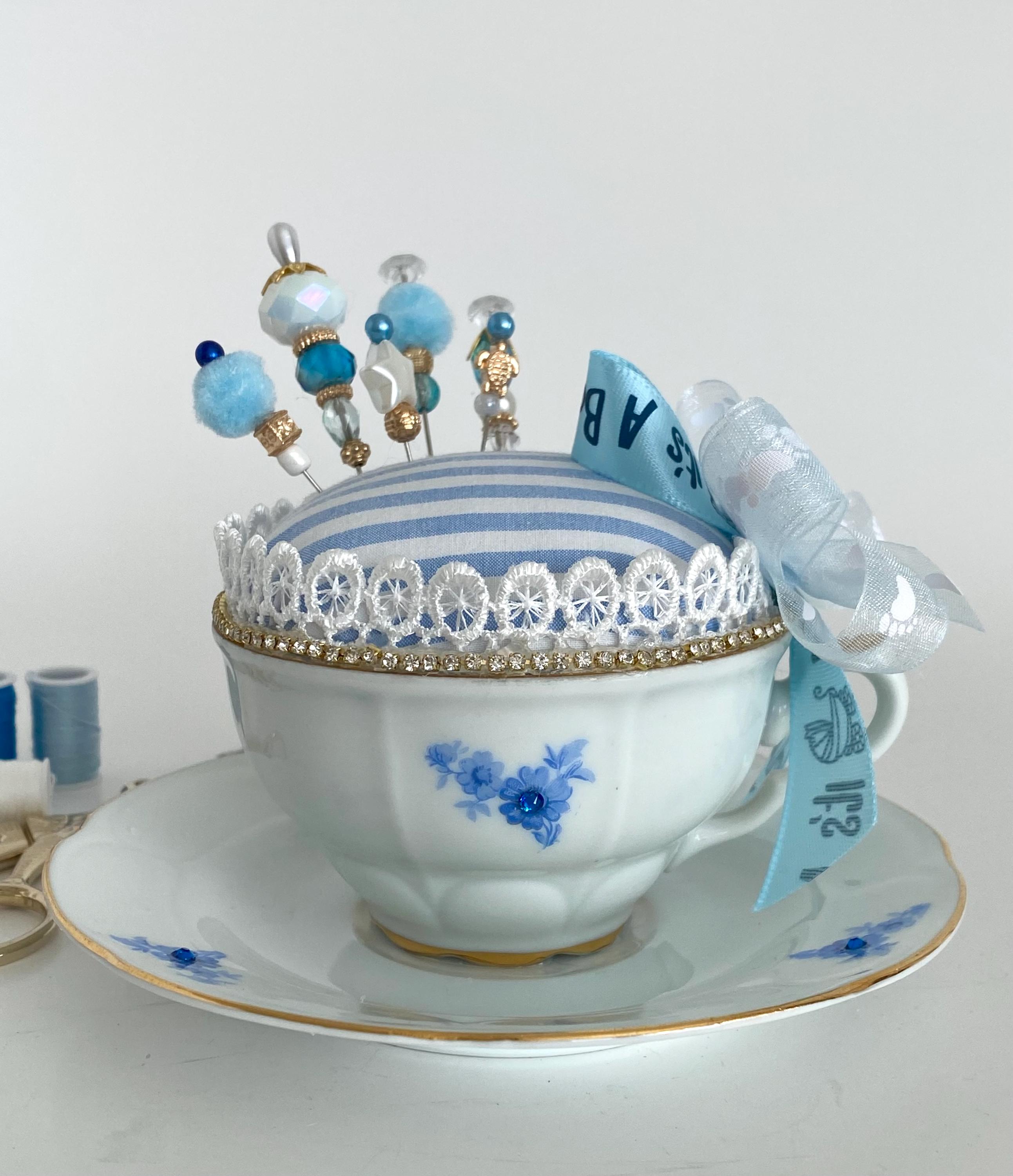 Handmade Baby Boy Teacup Pincushion: Vintage Nursery Decor - Etsy