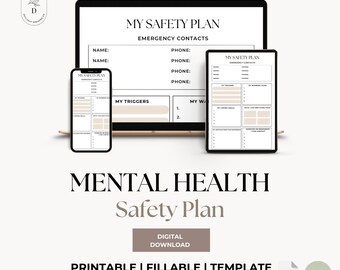 Mental Health Crisis Safety Plan - Digital Download | PDF Printable, Fillable PDF & Canva ...