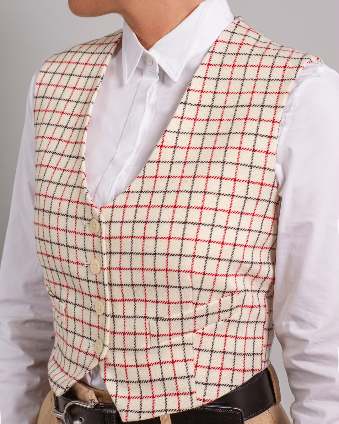 Tattersall Wool Vest - Etsy