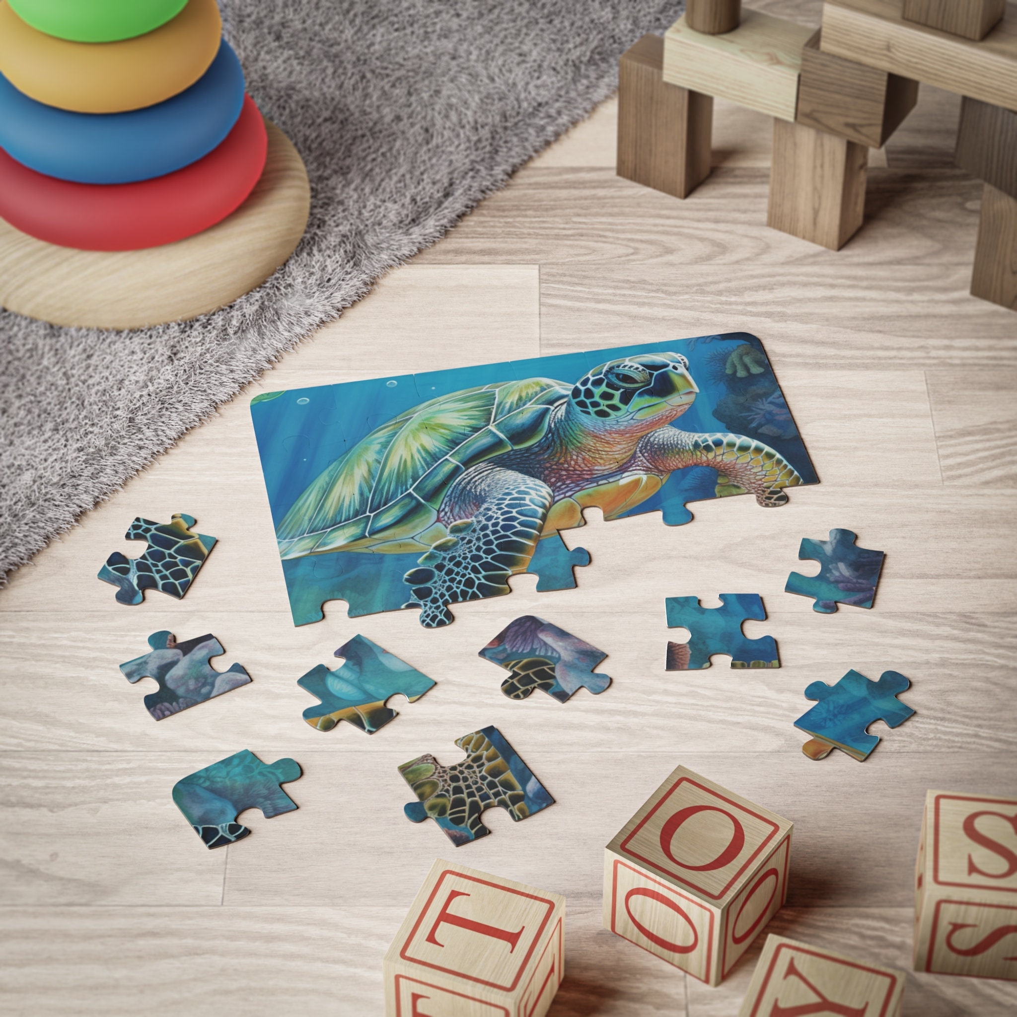 Green Sea Turtle Kids' 30-piece Puzzle - Etsy
