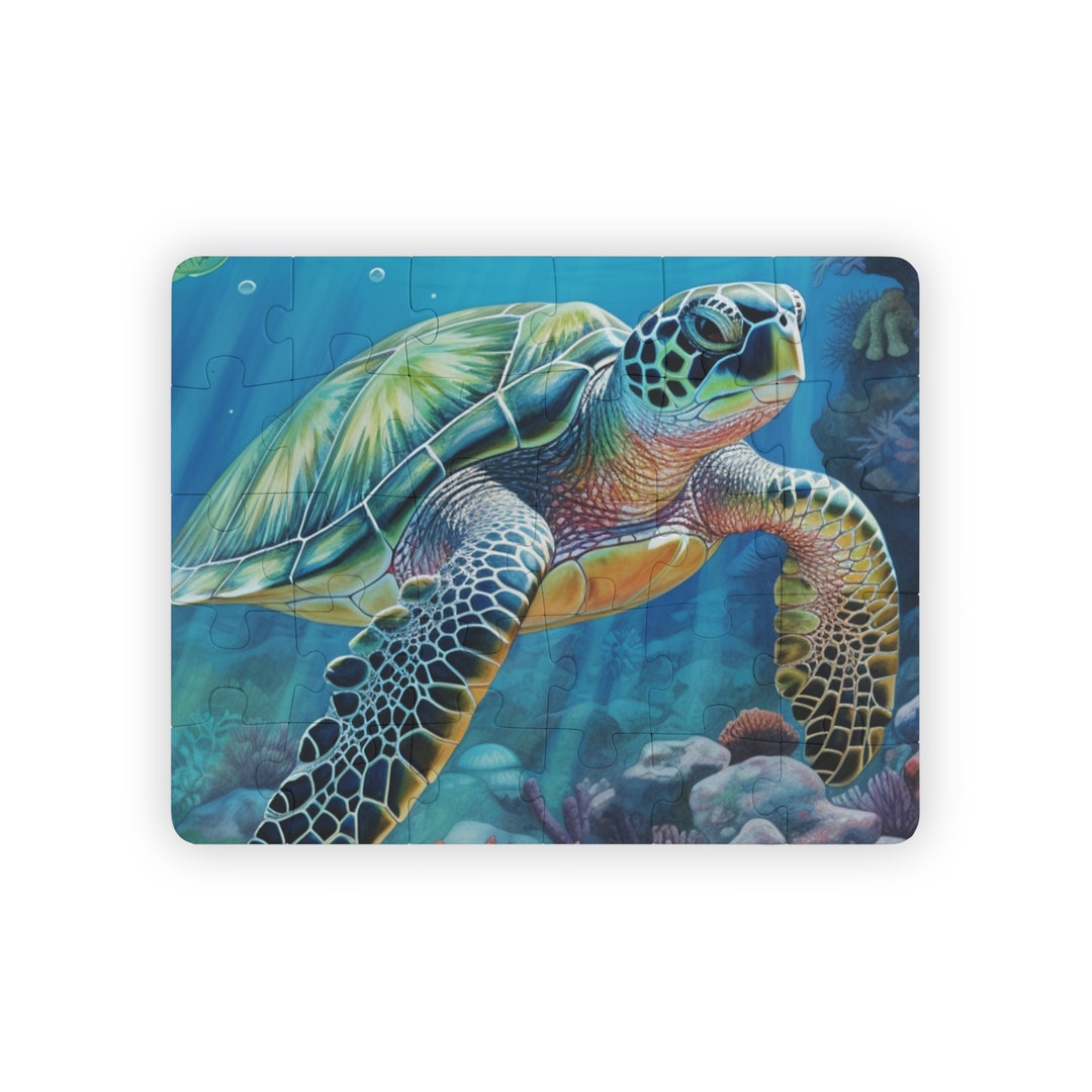 Green Sea Turtle Kids' 30-piece Puzzle - Etsy