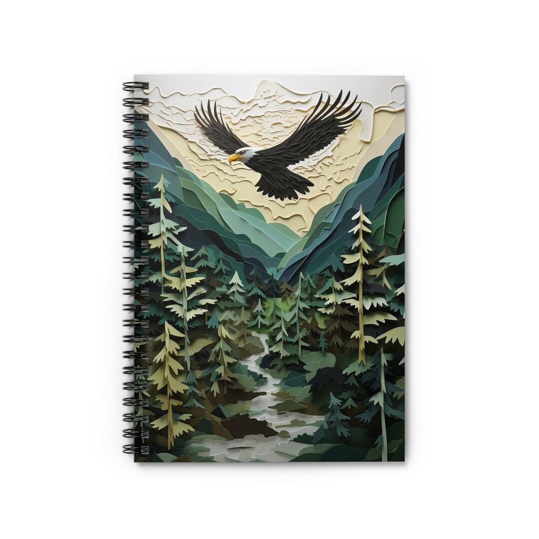 Bald Eagle Art Spiral Notebook - Ruled Line - Etsy