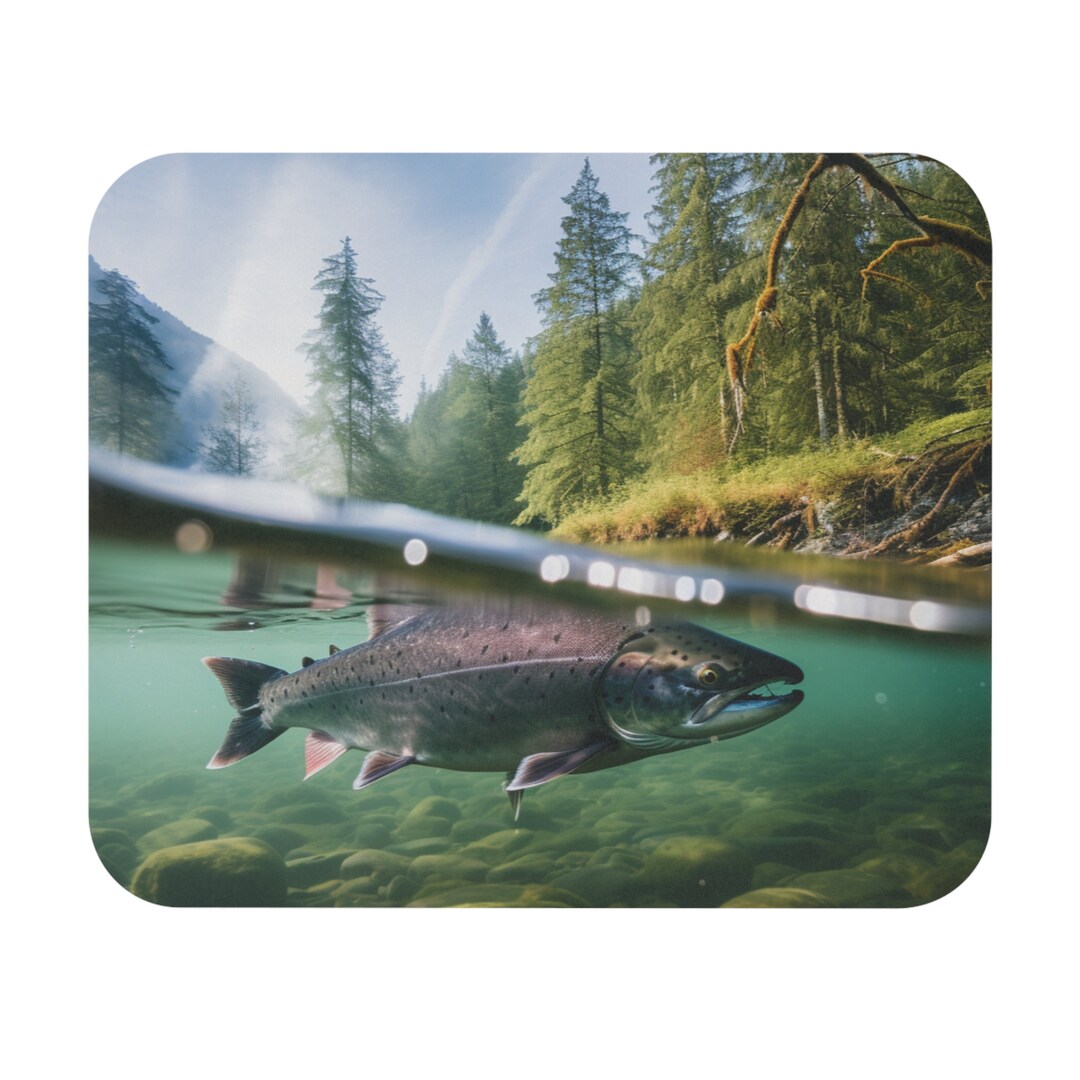 Salmon Mouse Pad (rectangle/rubber Back) - Etsy
