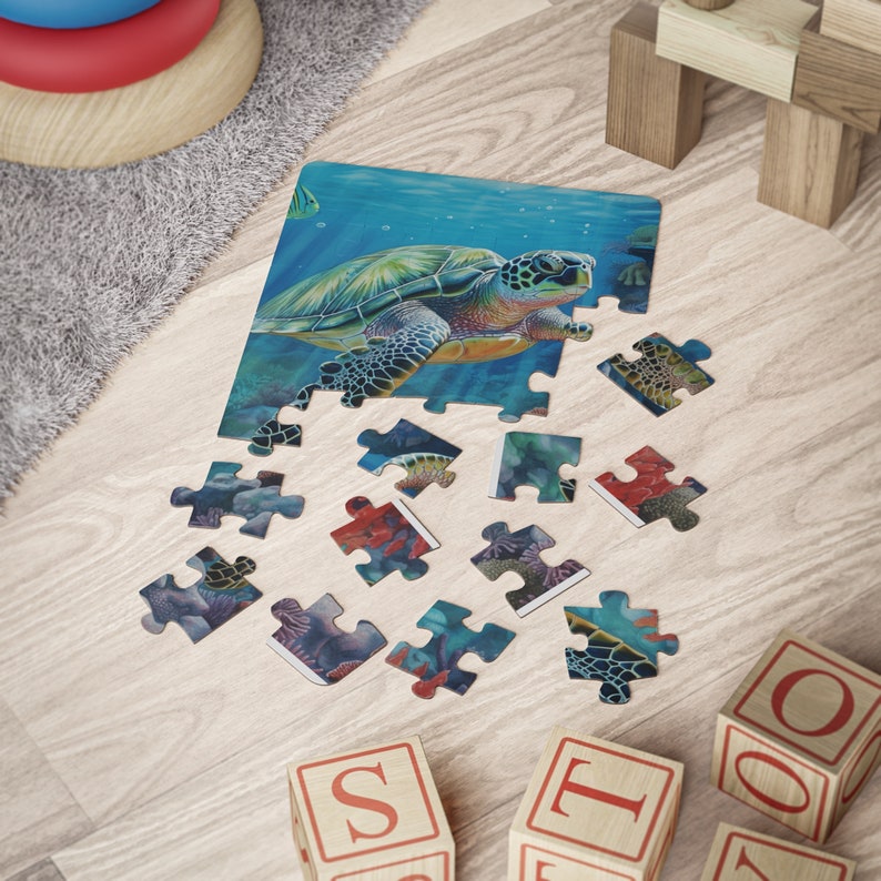 Green Sea Turtle Kids' 30-piece Puzzle - Etsy