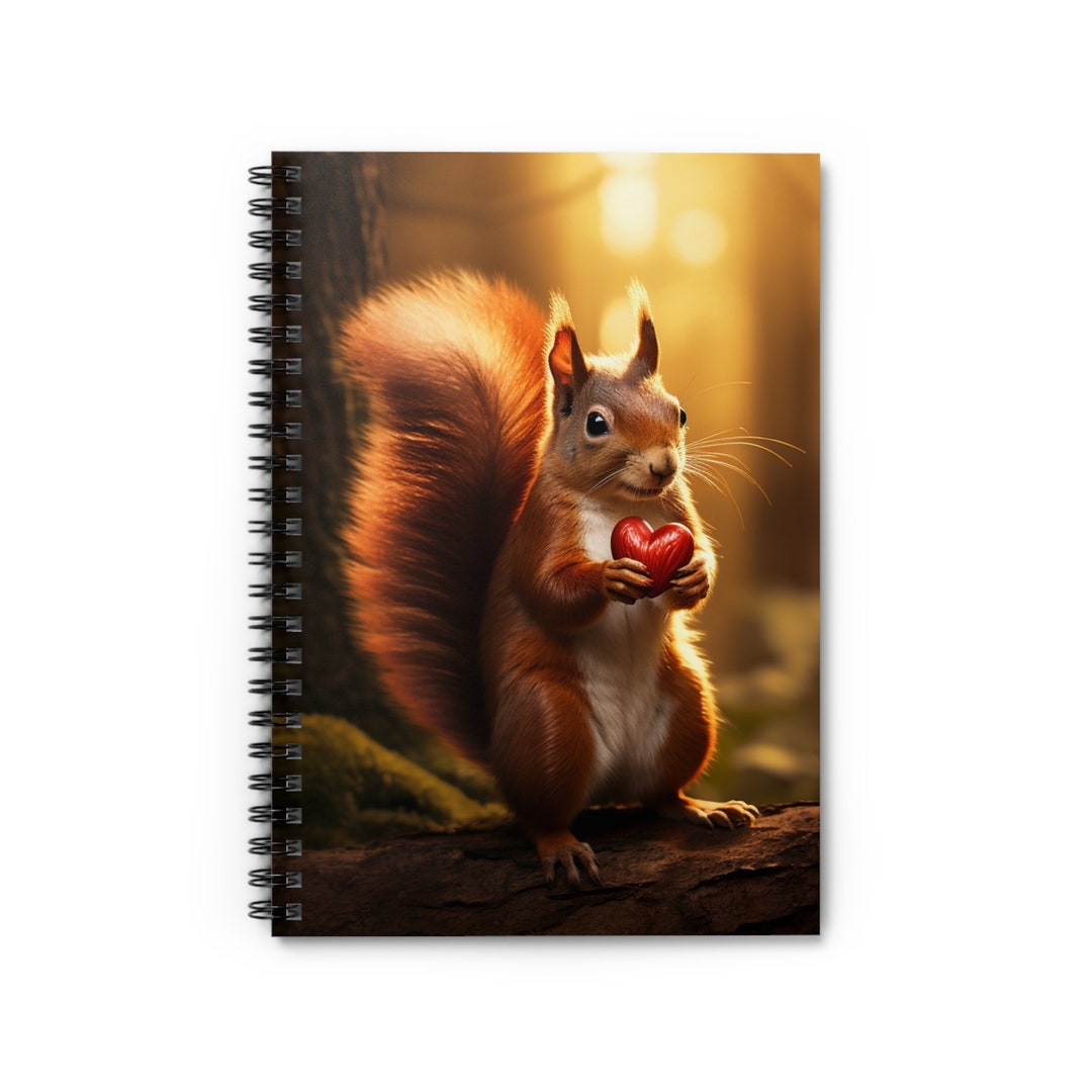 Squirrel Heart Spiral Notebook - Ruled Line - Etsy