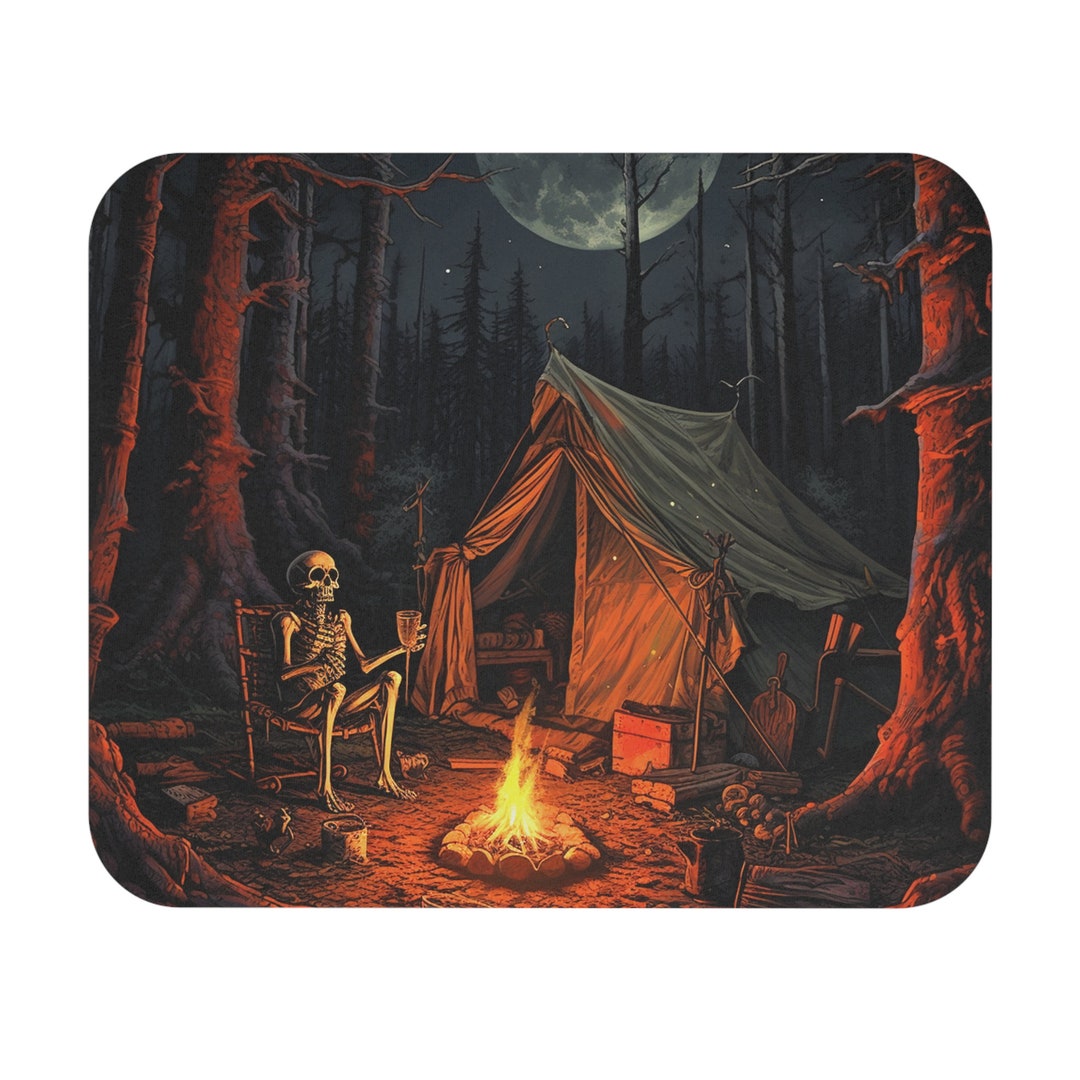 Skeleton Camping Mouse Pad (rectangle) - Etsy