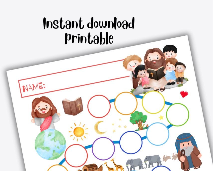 Jesus Reward Chart, Bible Reading Tracker, Church School Chart ...