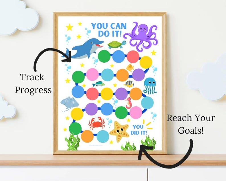 Ocean Animal Reward Chart: Kids Potty Training, Chore Tracker (PDF) - Etsy