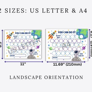 Printable Outer Space Reward Chart for Kids, Potty Training Chart for ...