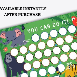 Printable Jungle Reward Chart, Zoo Reward Chart, Sticker Chart, Potty ...