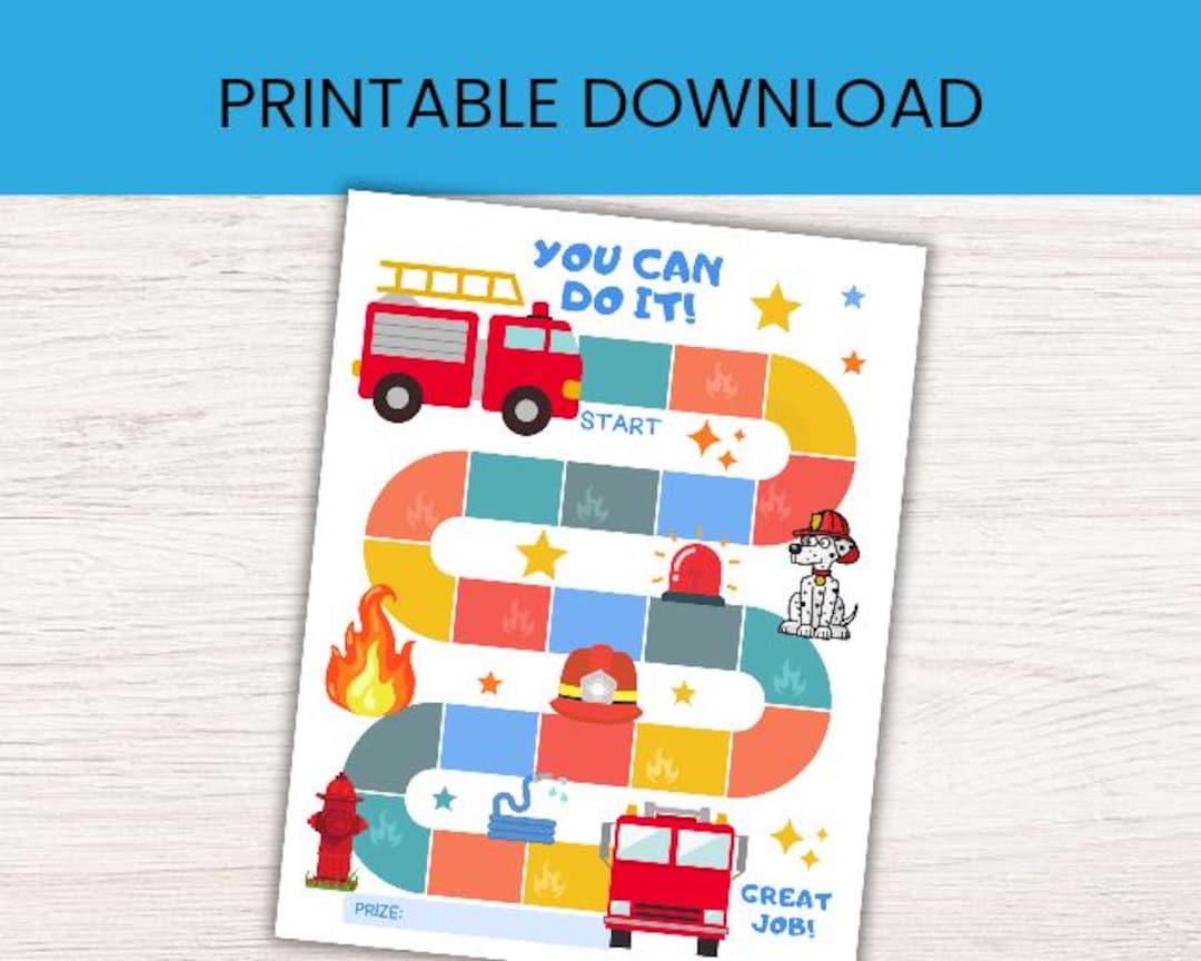 Fire Truck Reward Chart Printable, Kids Sticker Chart, Firefighter ...
