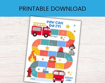 Fire Truck Reward Chart Printable, Kids Sticker Chart, Firefighter ...