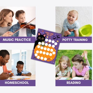 Printable Halloween Sticker Chart for Kids, Behavior Chart, Potty ...