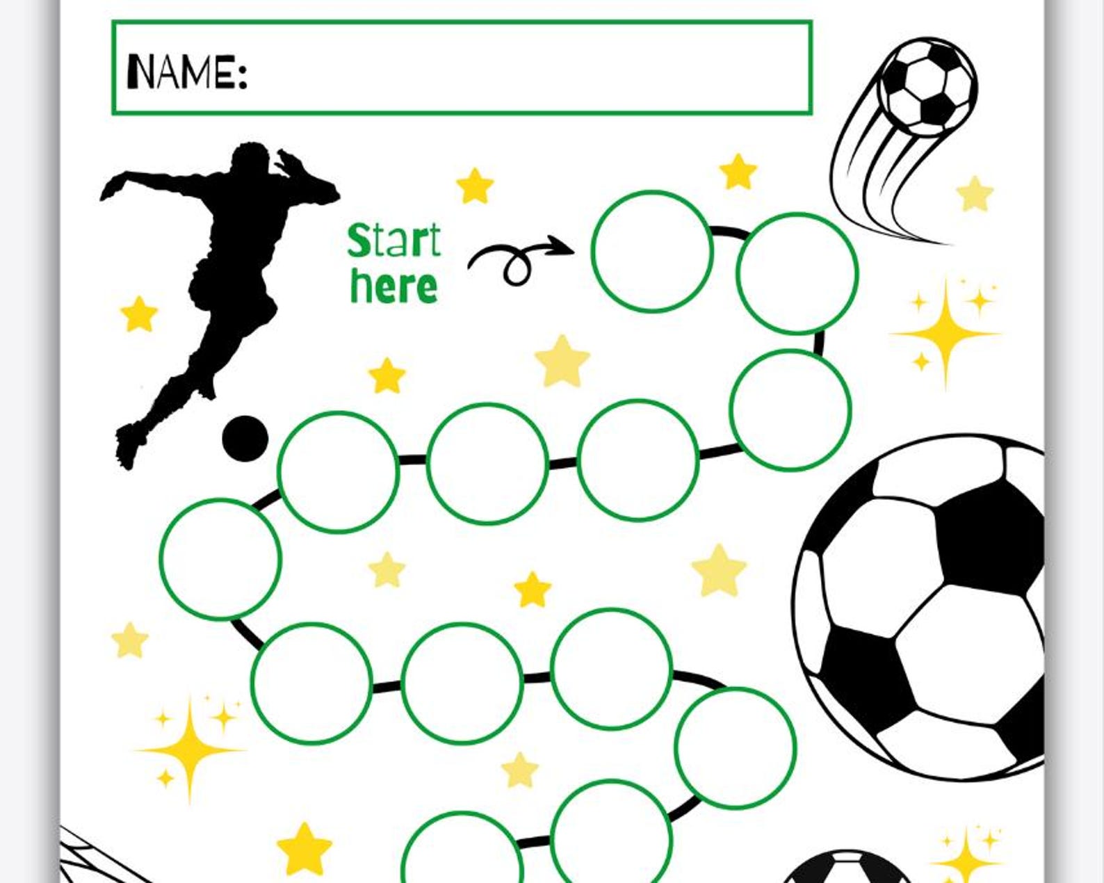 Soccer Practice Reward Chart, Kids Sticker Chart, Behavior Tracker ...