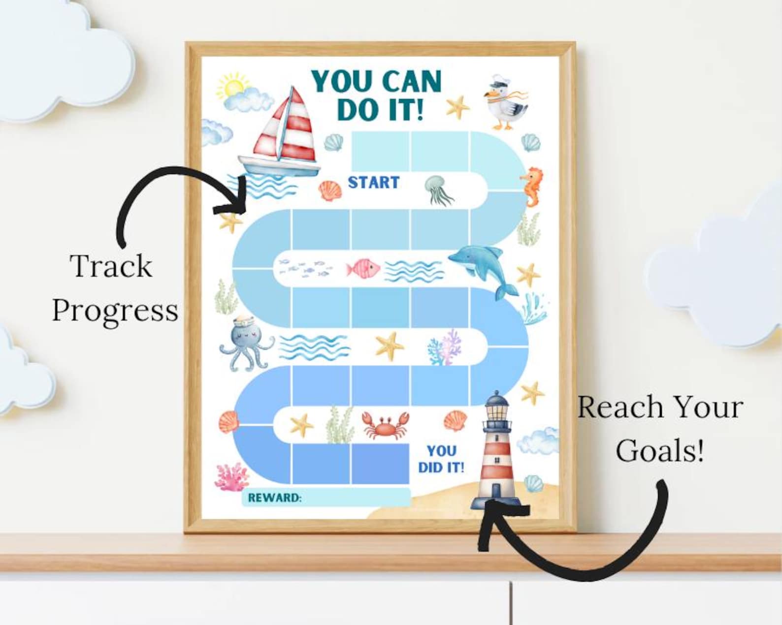 Nautical Kids Reward Chart: Printable Behavior & Chore Tracker (PDF) - Etsy