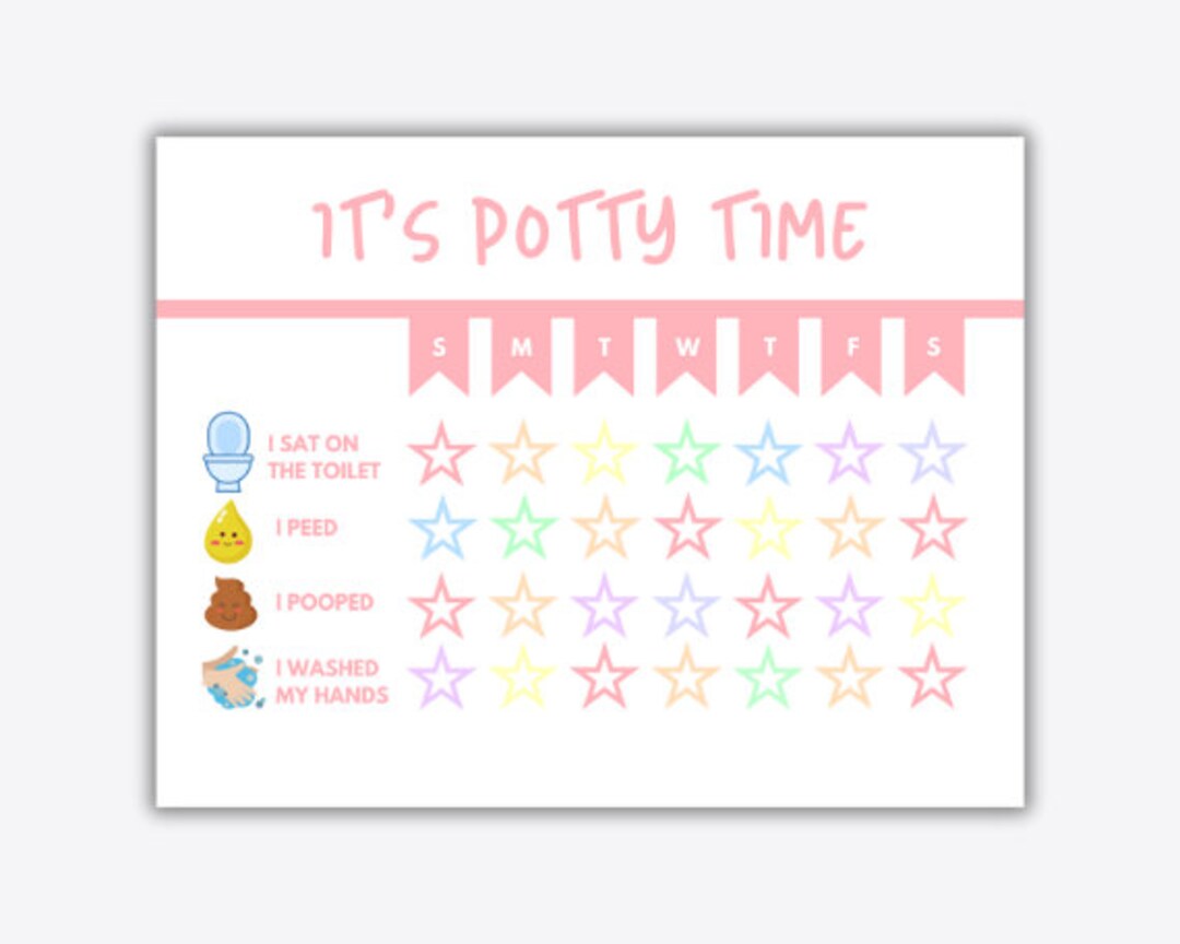 Printable Pink Potty Training Chart for Girls Best Potty - Etsy