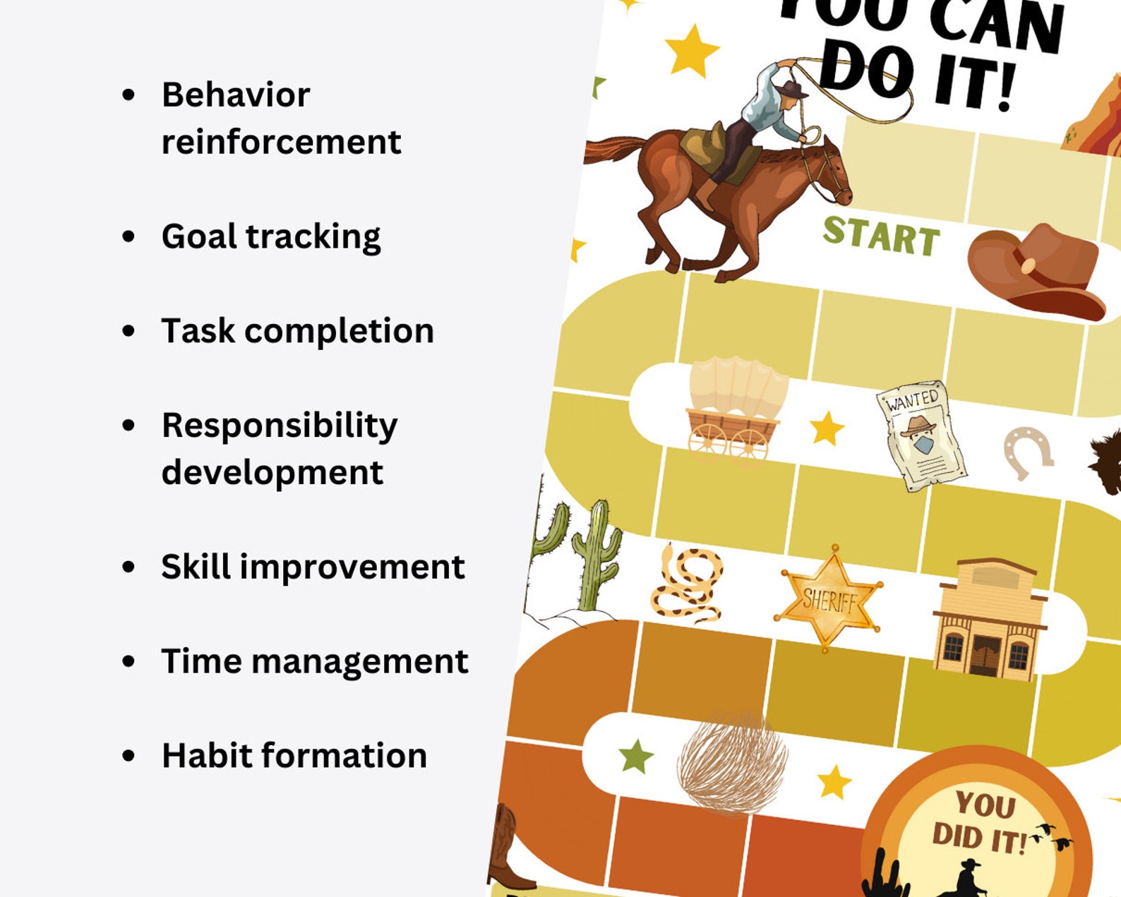 Wild West Reward Chart Printable Cowboy Potty Training Chart - Etsy