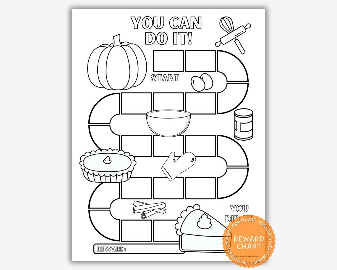 Printable Halloween Reward Chart Coloring Pages, Kids Fall Reward Chart ...