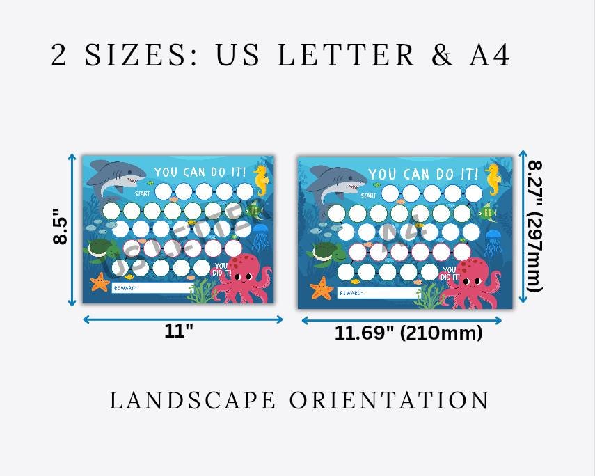 Ocean Animal Reward Chart: Potty Training & Behavior (PDF) - Etsy