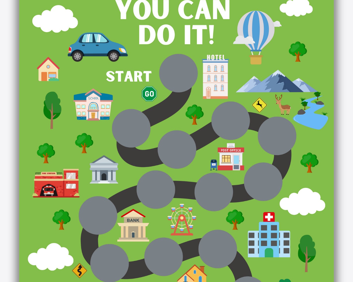 Cars Reward Chart Printable: Road Map for Toddlers (digital Download ...