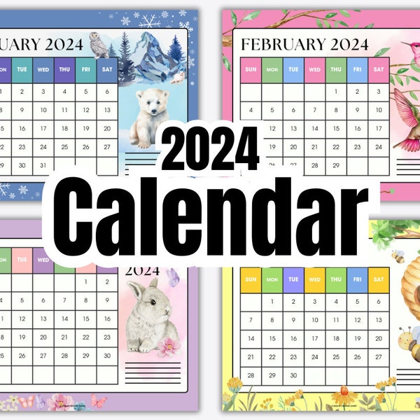 2024 Calendar Printout - Etsy
