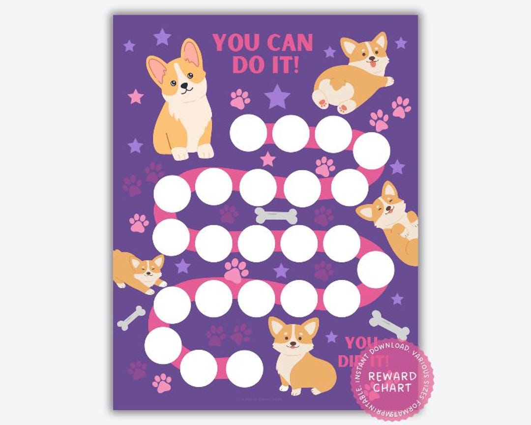 Corgi Reward Chart, Corgi Sticker Chart, Dog Reward Chart, Puppy ...