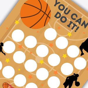 Basketball Reward Chart, Sport Reward Chart, Basketball Sticker Chart ...