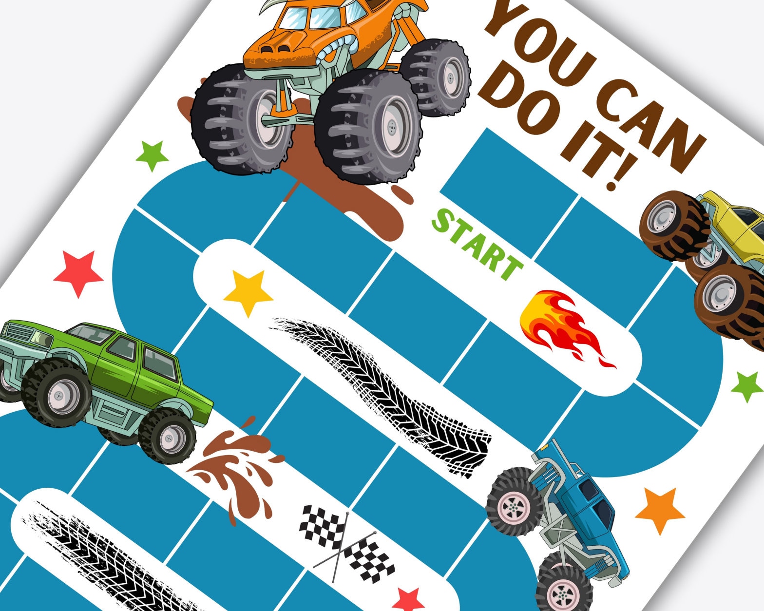 Monster Truck Reward Chart, Printable Reward Chart Kids, Potty Training ...