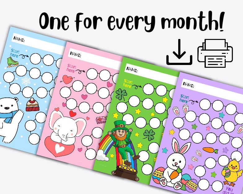 Monthly Reward Charts Bundle: Kids' Behavior Tracker (PDF) - Etsy