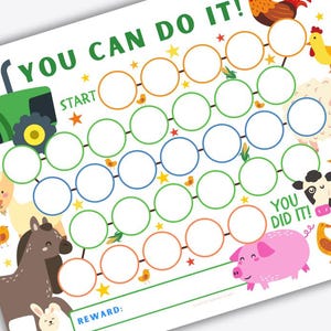 Farm Animal Reward Chart: Kids Printable Behavior Tracker (PDF) - Etsy