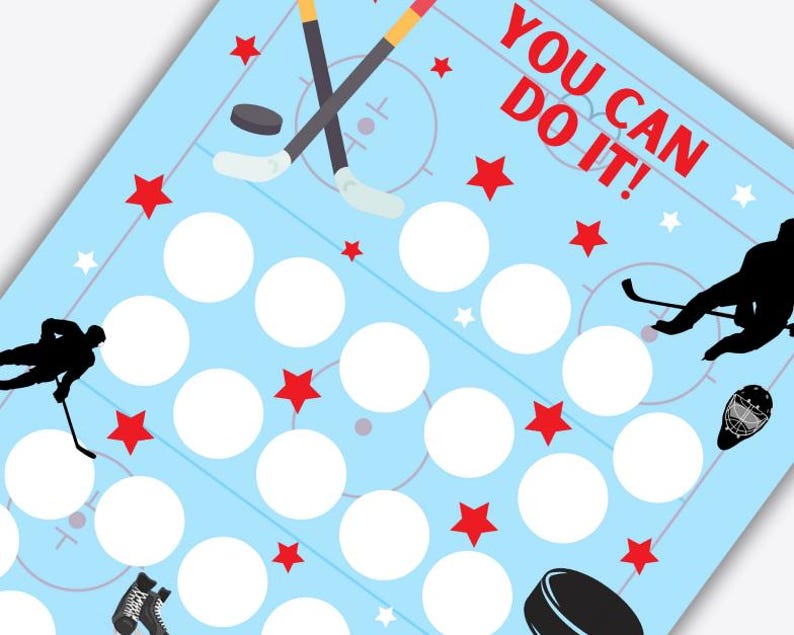 Hockey Reward Chart: Kids Goal Setting, Behavior Tracker (digital ...