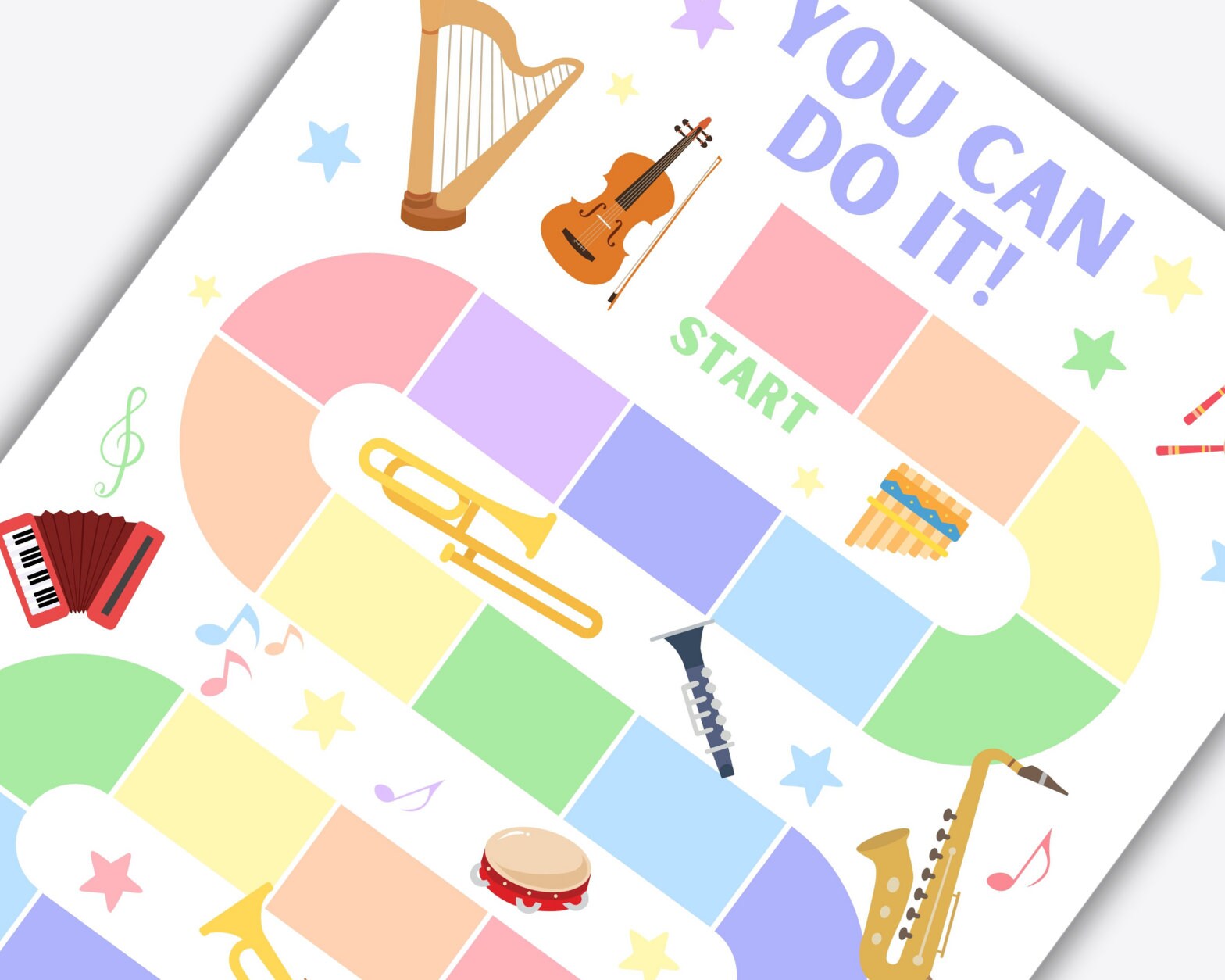 Printable Music Practice Chart, Rainbow Music Practice Chart, Kids ...