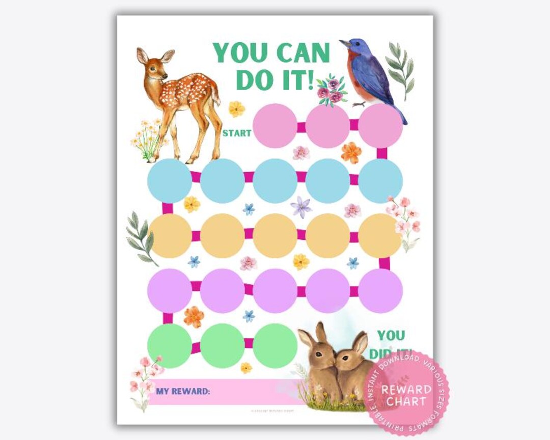 Printable Spring Reward Chart, Kids Behavior Chart, Bunny Sticker Chart ...