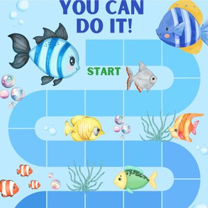 Fish Reward Chart Kids Printable, Ocean Sticker Chart, Sea Creature ...