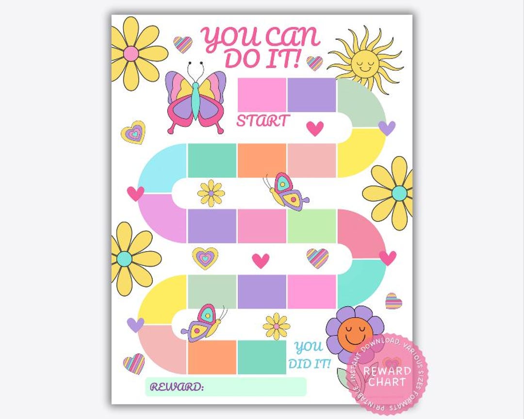 Groovy Butterfly Reward Chart: Kids Behavior Tracker (PDF, PNG, JPG) - Etsy